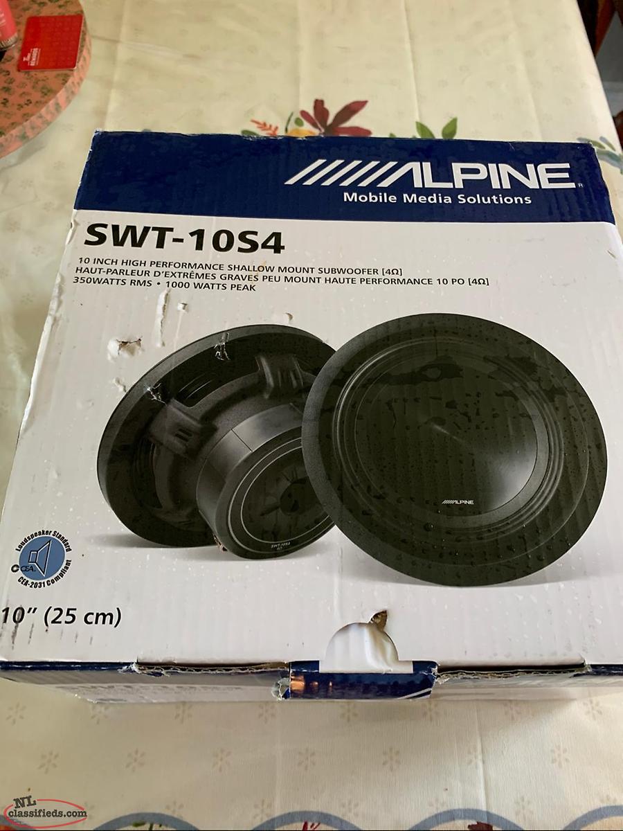 Alpine speaker SWT-10S4 - Carbonear, Newfoundland Labrador | NL Classifieds