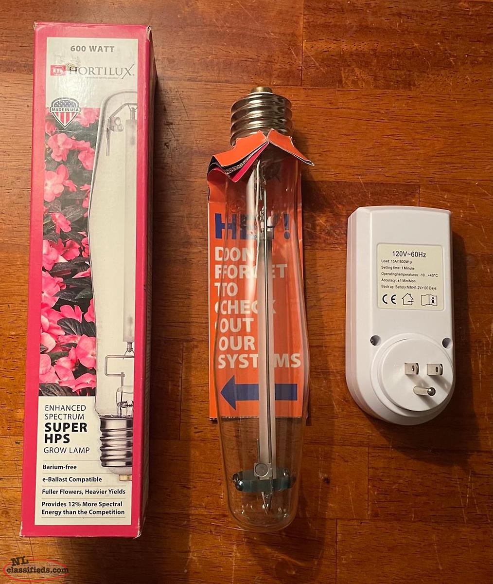 600 watt Eye Hortilux HPS Bulb & Digital Timer - Bay Roberts ...