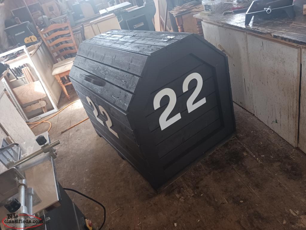 Painted Garbage Boxes For Sale With House Number - Goulds, Newfoundland ...