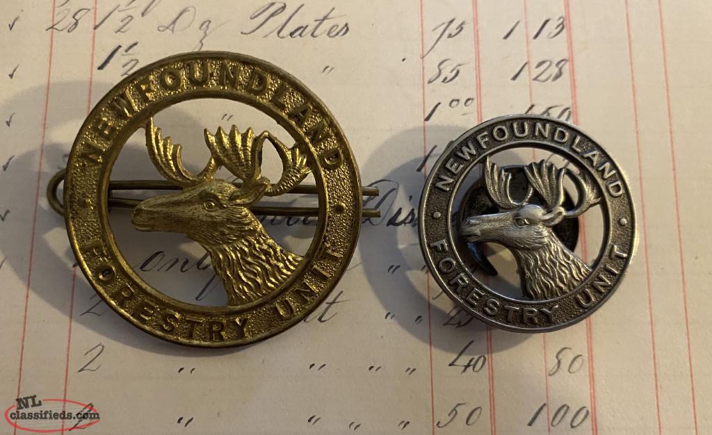 Rare WW2 Newfoundland Overseas Forestry Unit Badge Set - St. John’s ...